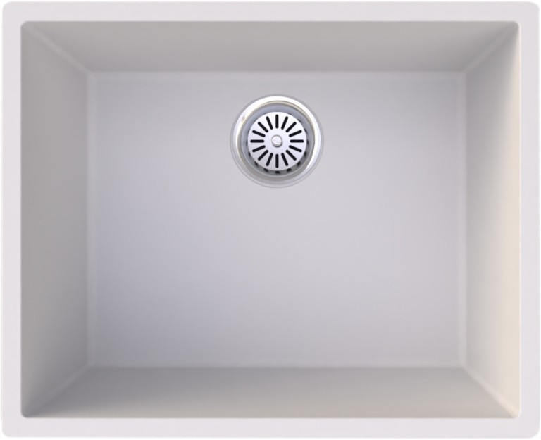 Evier simple 44x54 en quartz blanc - Cuisine